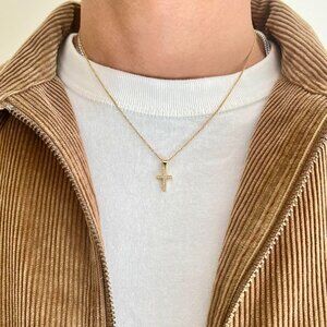 Accessories | Y2k Style Gold Chain Link Small Cross Jesus Necklace ...